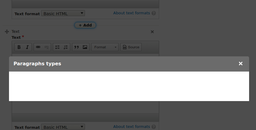 Introduce a "Modal form" mode for adding Paragraphs [#2831760] | Drupal.org